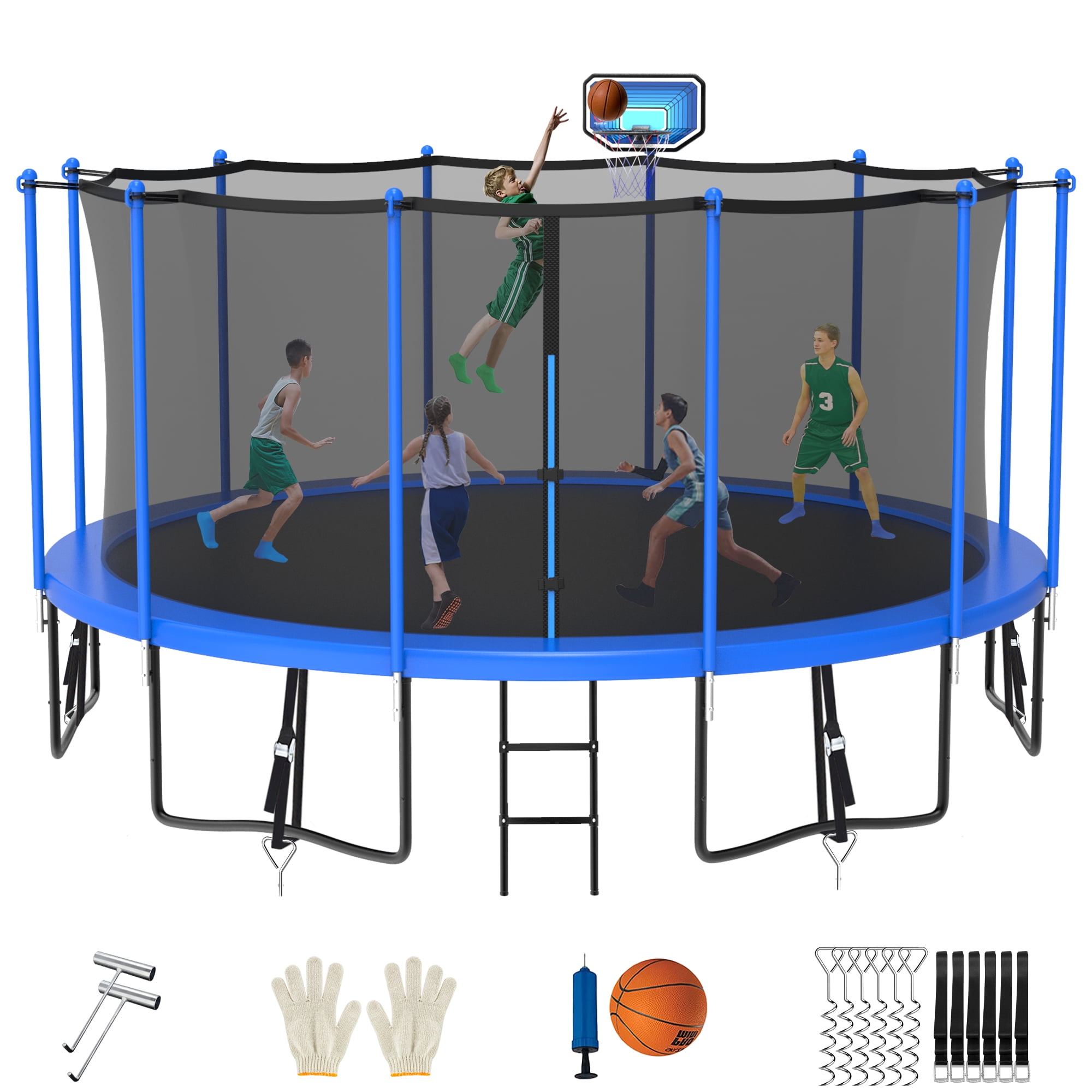Jump Into Fun Trampoline 8FT 10FT 12FT 14FT 15FT 16FT, Trampoline for Adults and Kids with ...
