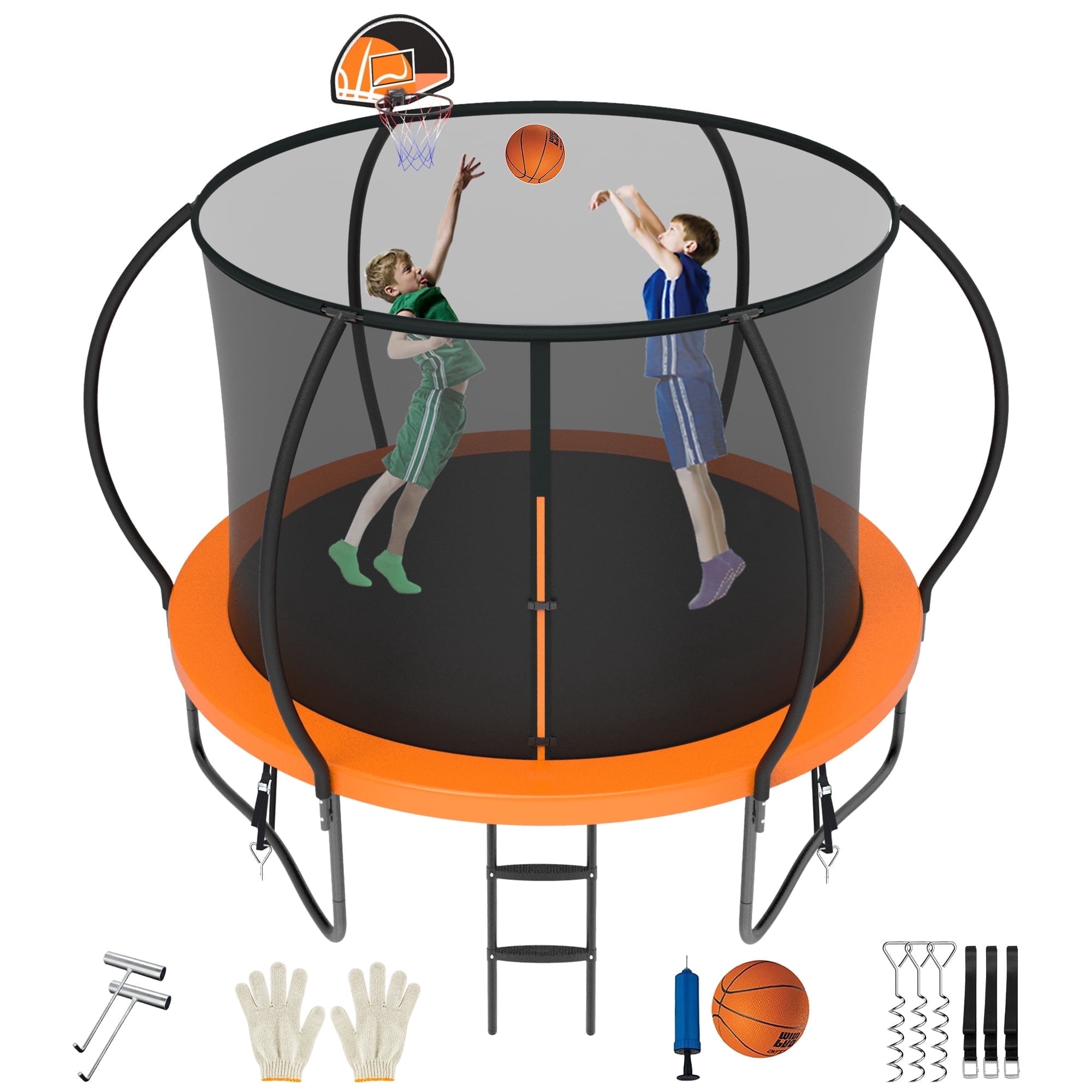 Jump Into Fun Trampoline 8FT, 800LBS Trampoline for 2-3 Kids Adults ...