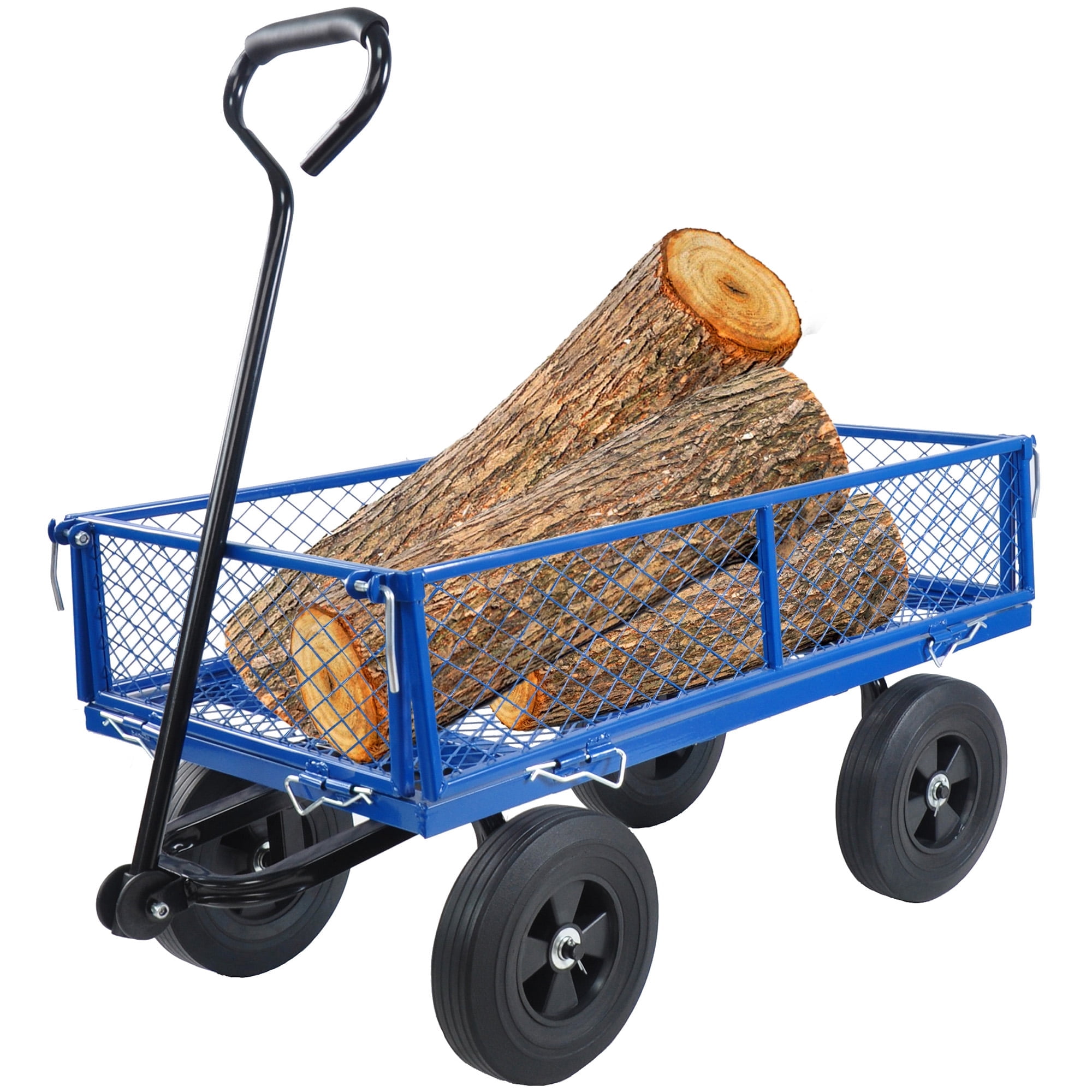 Jump Into Fun Wagon Cart, Steel Mesh Garden Cart with 10" Solid Wheel ...