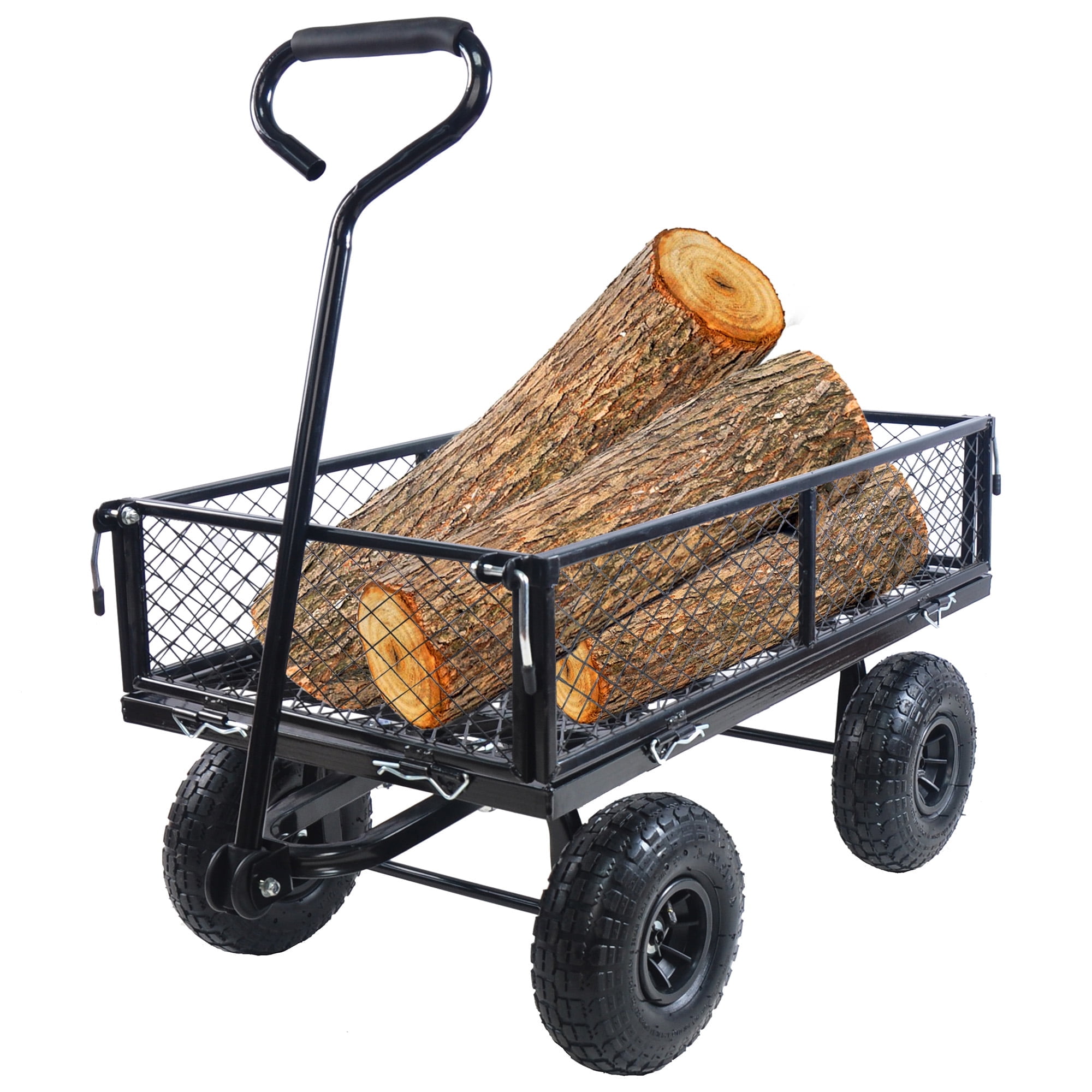 Jump Into Fun Wagon Cart, Steel Mesh Garden Cart with 10" Wheel ...