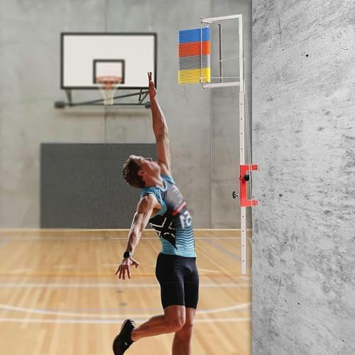 Jump Measurement Tool 5.6-11.8ft, Floor-Standing/Wall-Mount Optional, Volleyball Slam Dunk ...