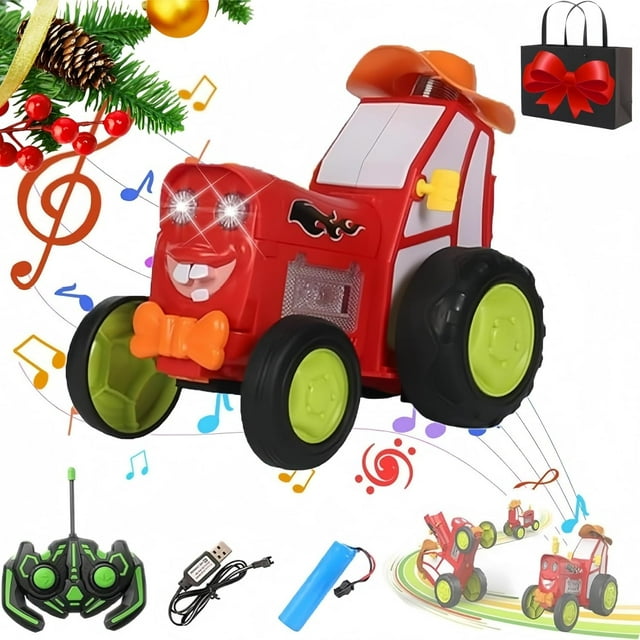 Jump Remote Control Tractor Stunt Car, Crazy Jumping Car Toys, 360 ...