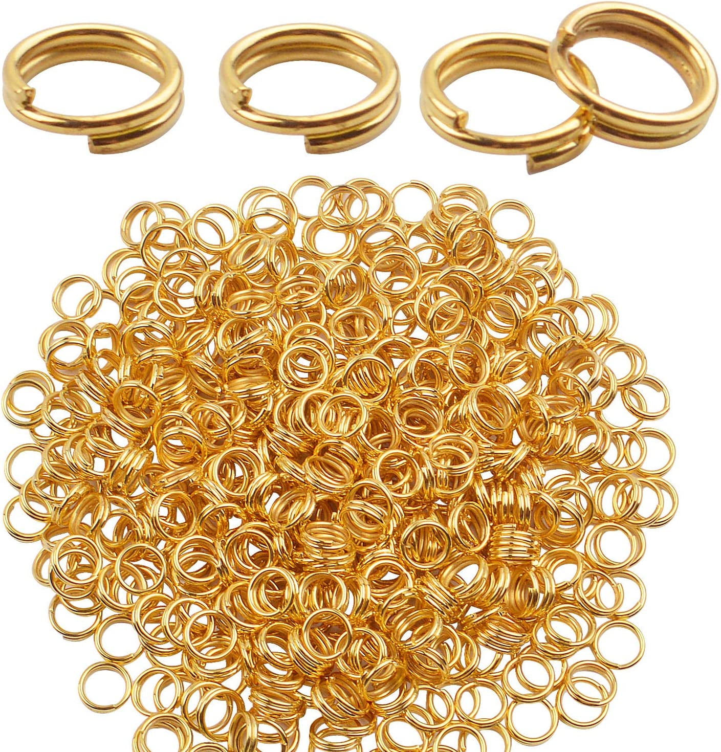 Jump Rings, 500 Pieces Golden Double Loop Round Split Rings Small Key ...