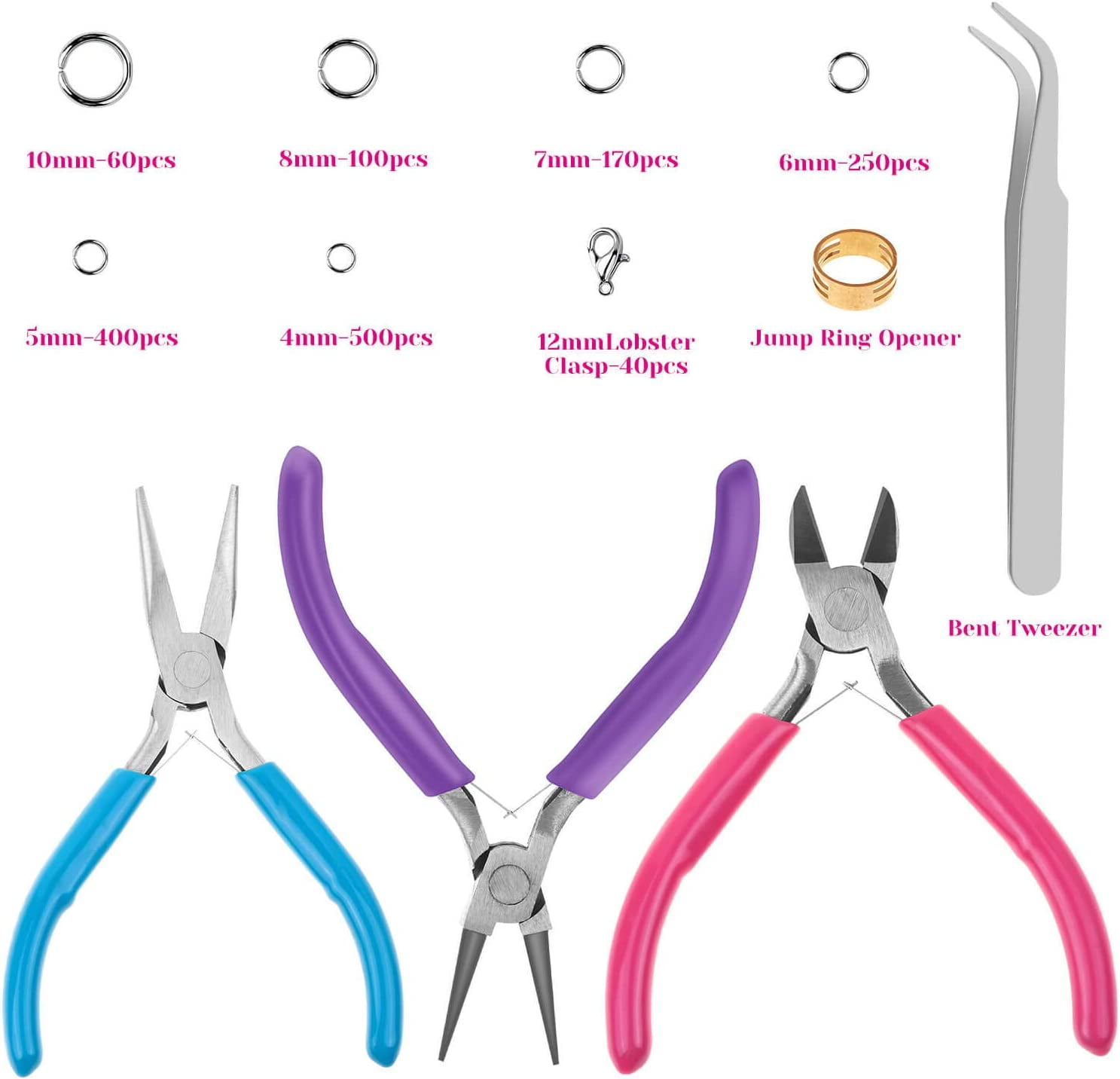 Jump Rings and Jewelry Pliers for Jewelry Making, Cridoz Jewelry Repair ...