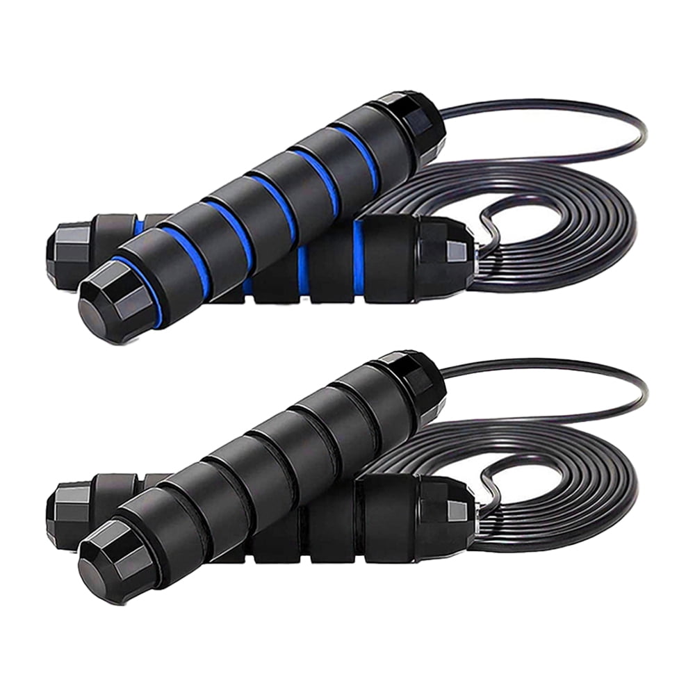 Jump Rope, 2 Pack, Tangle-Free Rapid Speed Jumping Rope Cable with Ball ...
