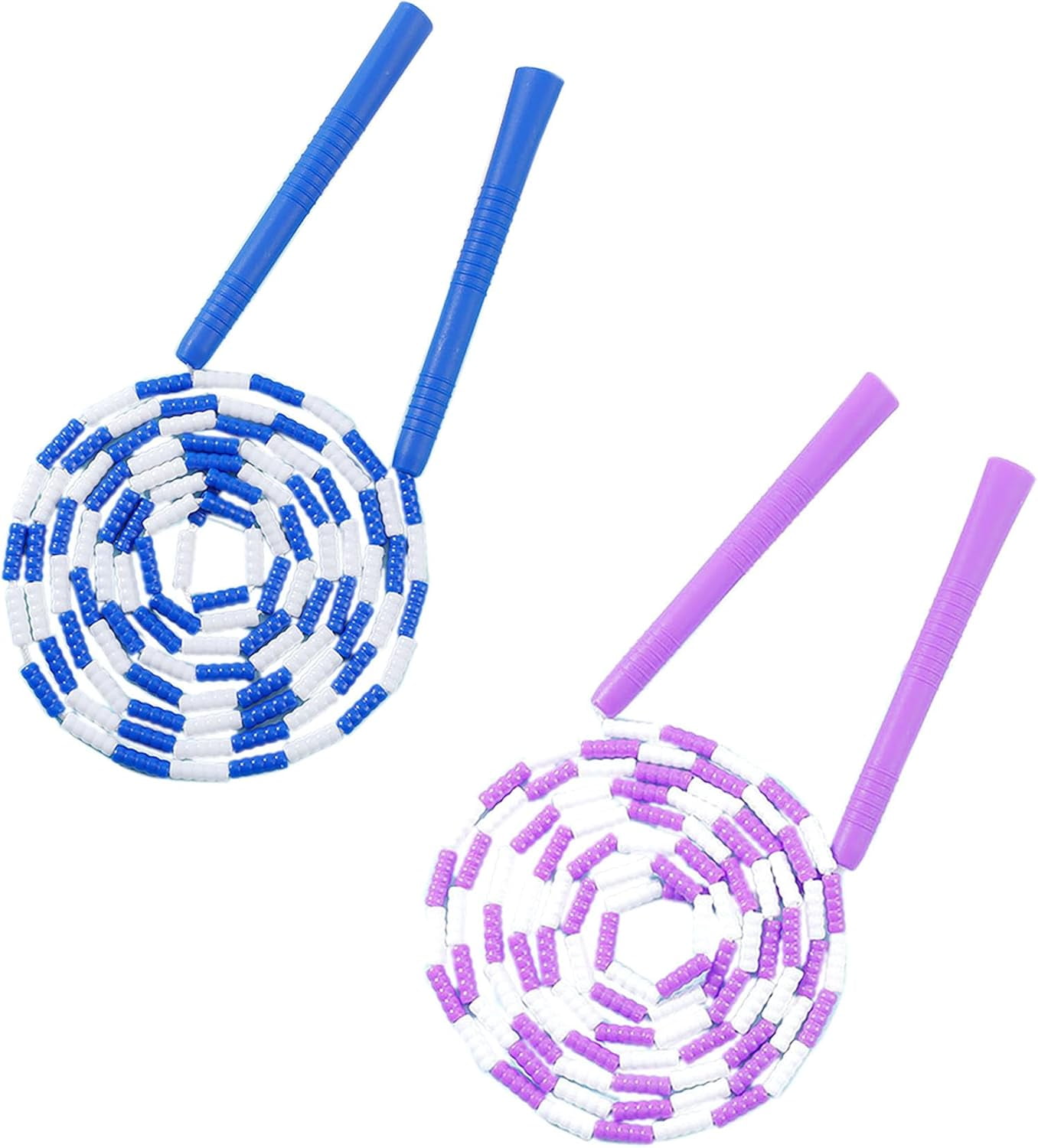 Jump Rope, 2 Pcs 3.28 Feet Blue and Purple Ropes with Plastic Handle ...