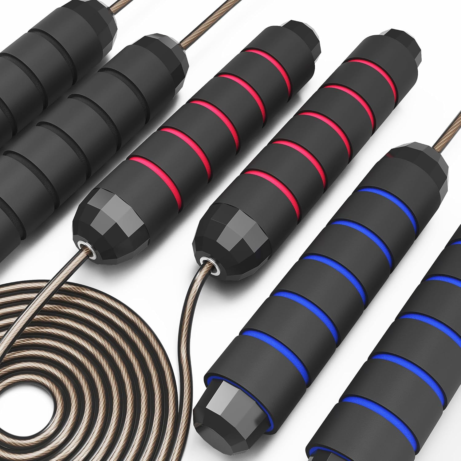 Jump Rope 3 Pack, Adjustable Tangle-Free Speed Jumping Rope for Men ...