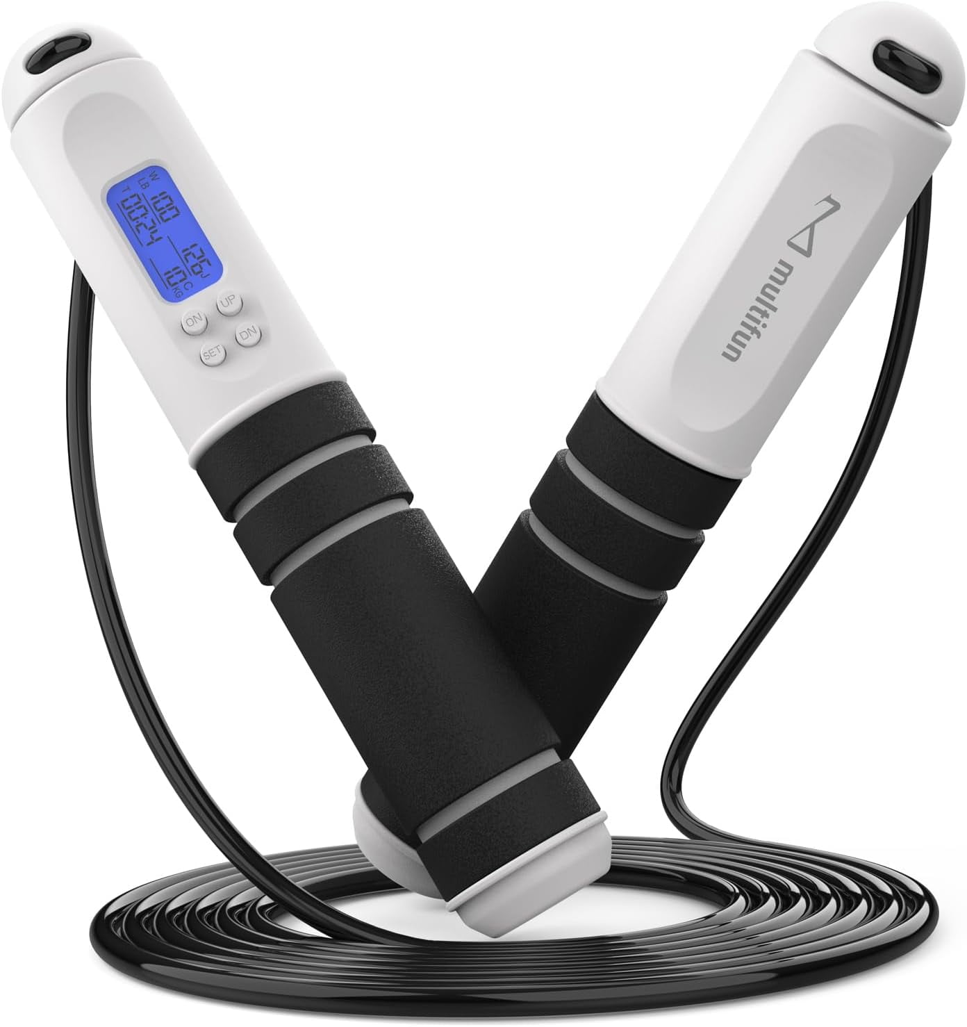 Jump Rope, Adjustable Digital Jump Rope with Calorie Counter, Ball ...