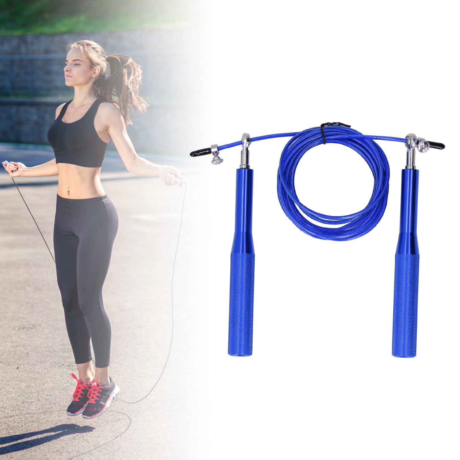 Jump Rope, Adjustable Handles for Men Women and Kids, Rapid Speed ...