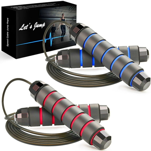 Jump Rope, Ball Bearings Tangle-Free Rapid Speed Cable Skipping Rope ...