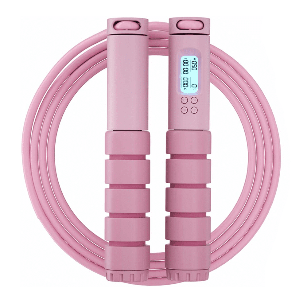 Jump Rope Digital Weighted Handle Speed Skipping Rope pink with rope ...