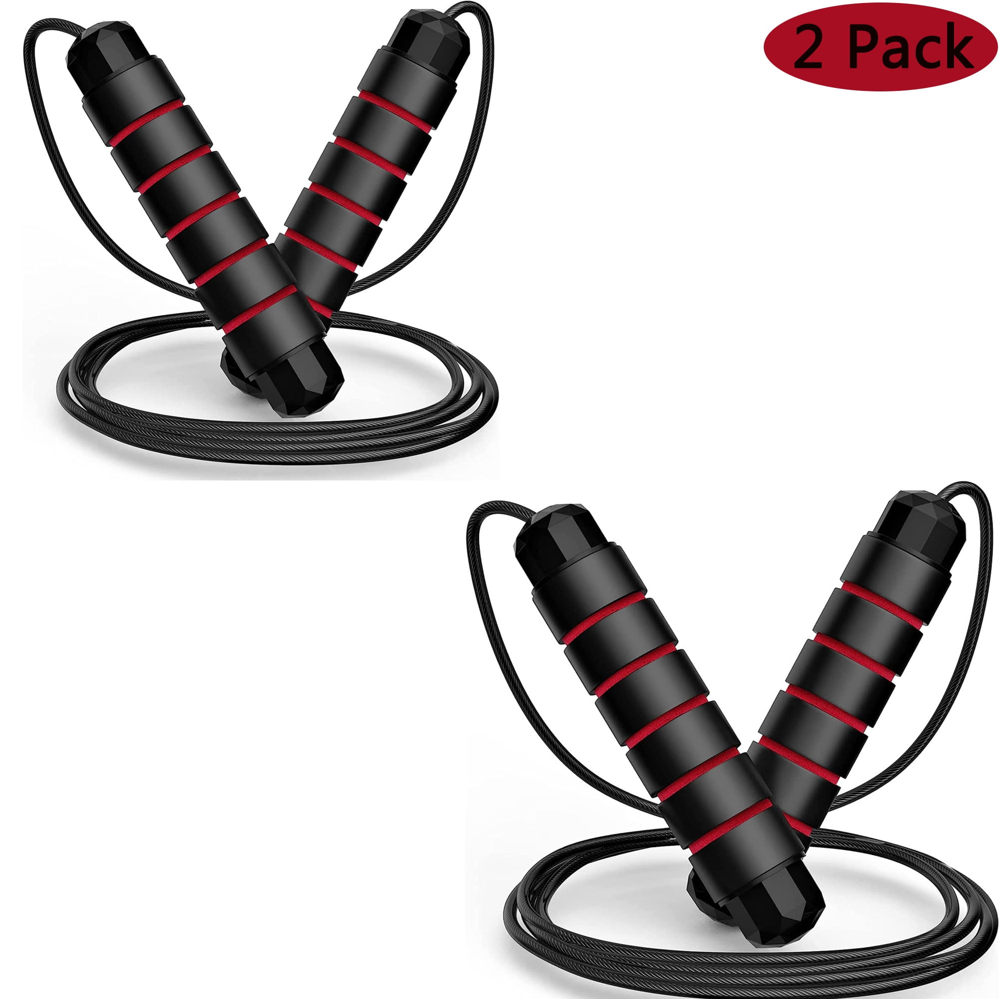 Jump Rope for Fitness, Tangle Free Skipping Rope with Adjustable Foam ...