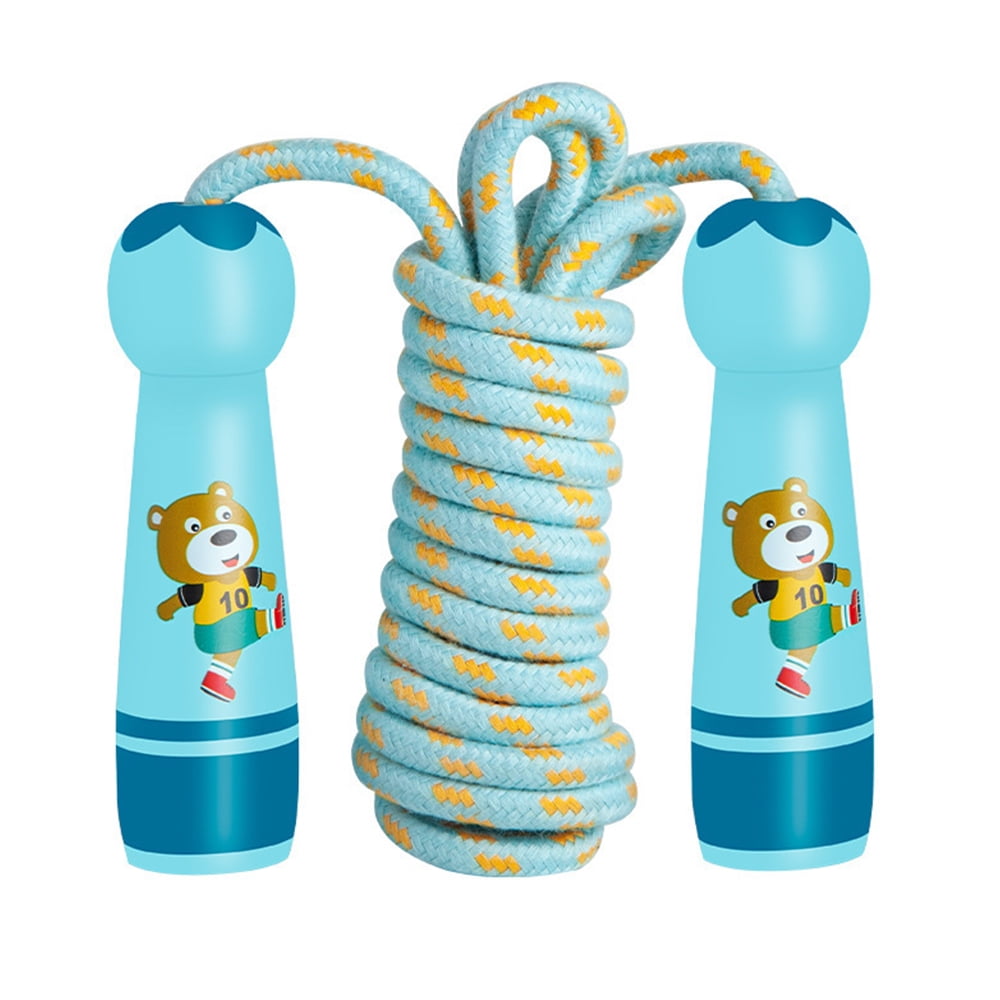 Jump Rope Kids, Children Adjustable Cotton Skipping Rope with Wooden ...