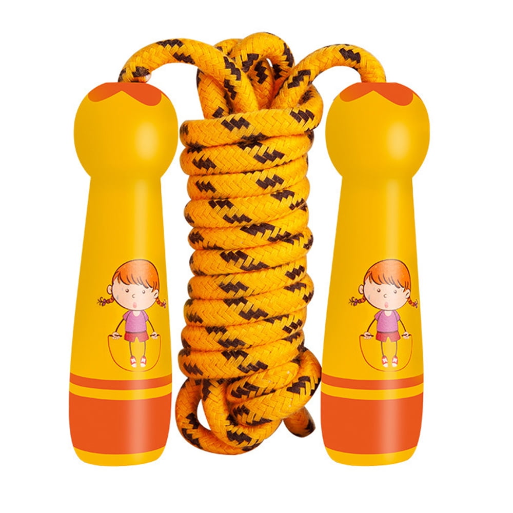 Jump Rope Kids, Children Adjustable Cotton Skipping Rope with Wooden ...