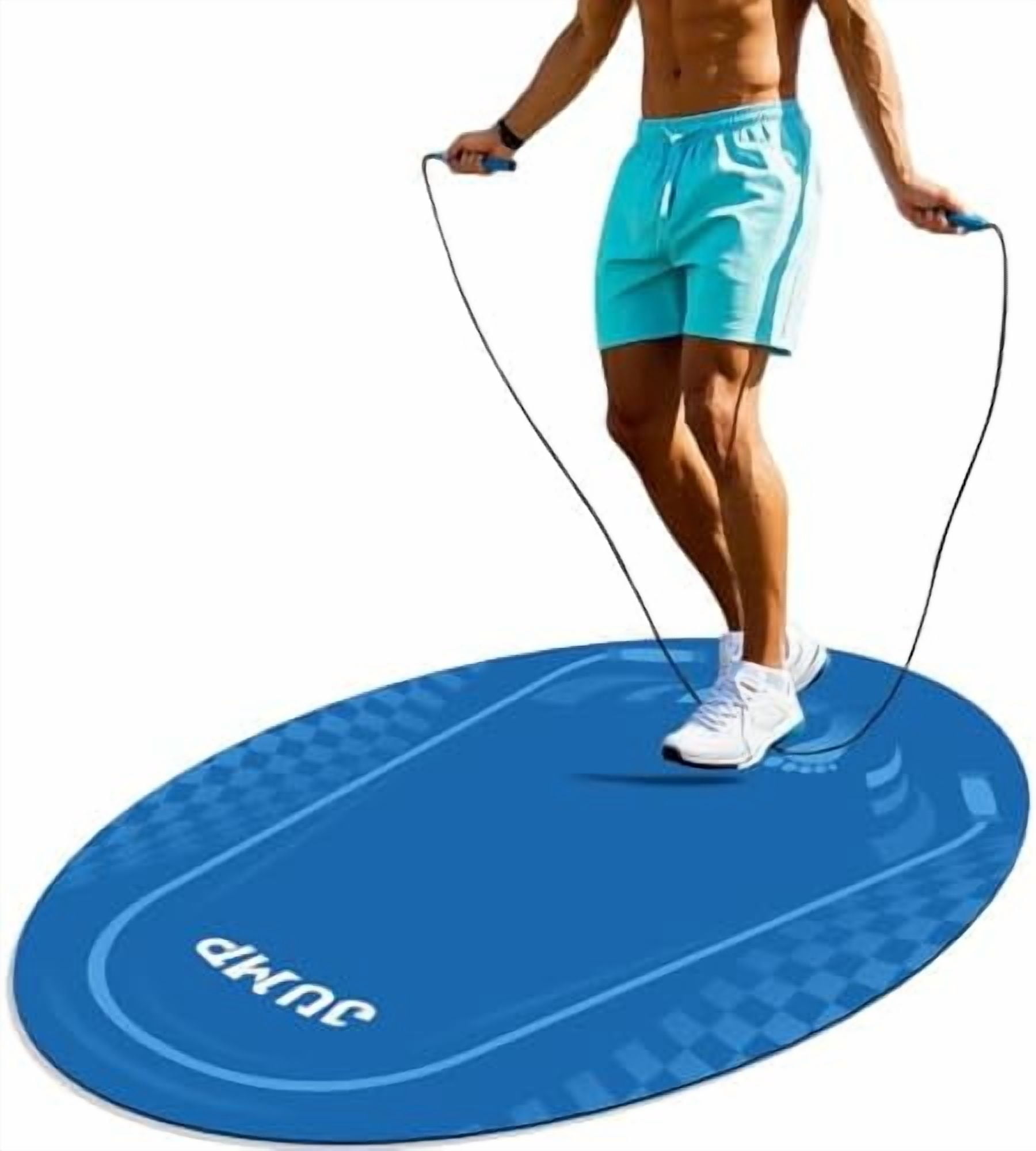 Jump Rope Mat Outdoor Indoor, Oval 52'' x 36'' Non-slip Fitness ...