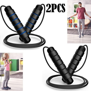 WEN Jump rope with ball bearings,steel adjustable with foam handles for ...