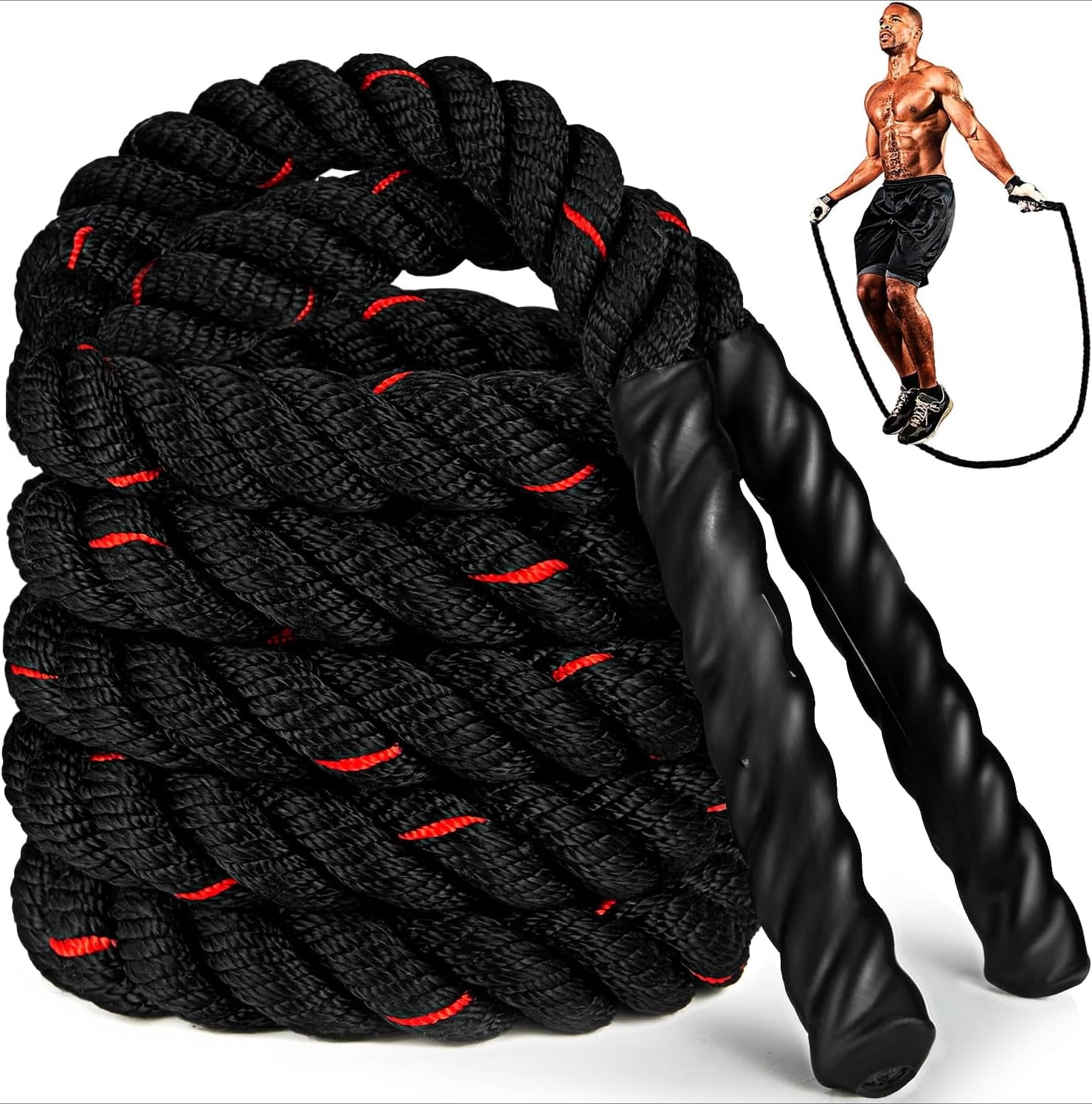 Jump Rope, Weighted Jump Ropes for Men women, 2.8lb 3.8lb 5lb Heavy ...