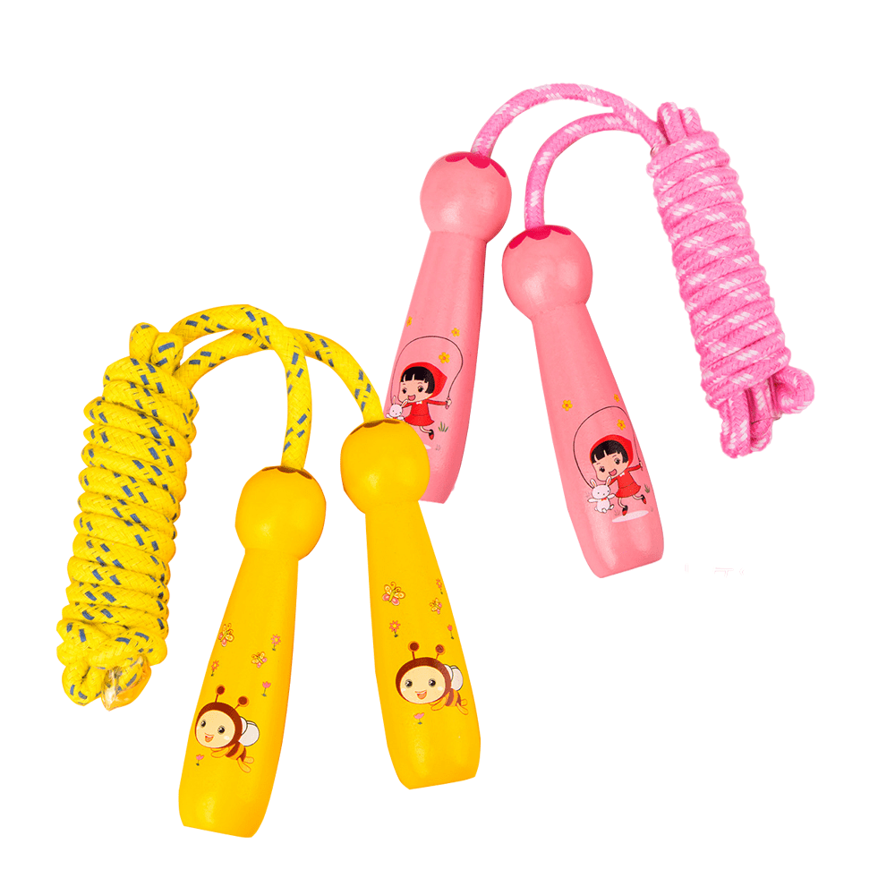 Jump Rope , With Wooden Handle Cotton Braided Outdoor Fun Activity For ...