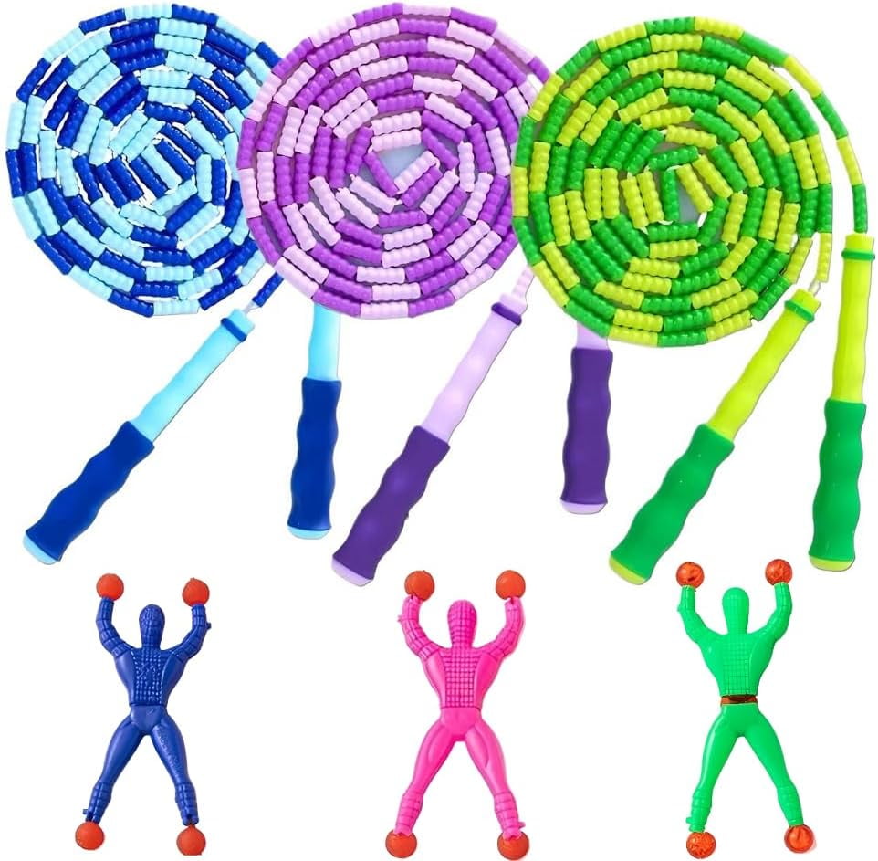 Jump Rope for Kids, Soft Beaded Skipping Rope, Adjustable Length Tangle ...