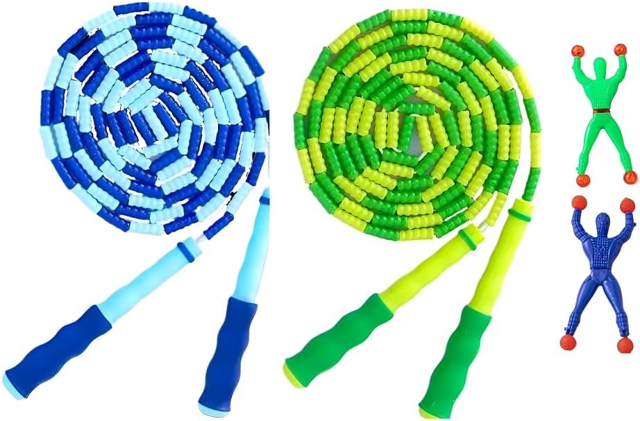 Jump Rope for Kids, Soft Beaded Skipping Rope, Adjustable Length Tangle ...