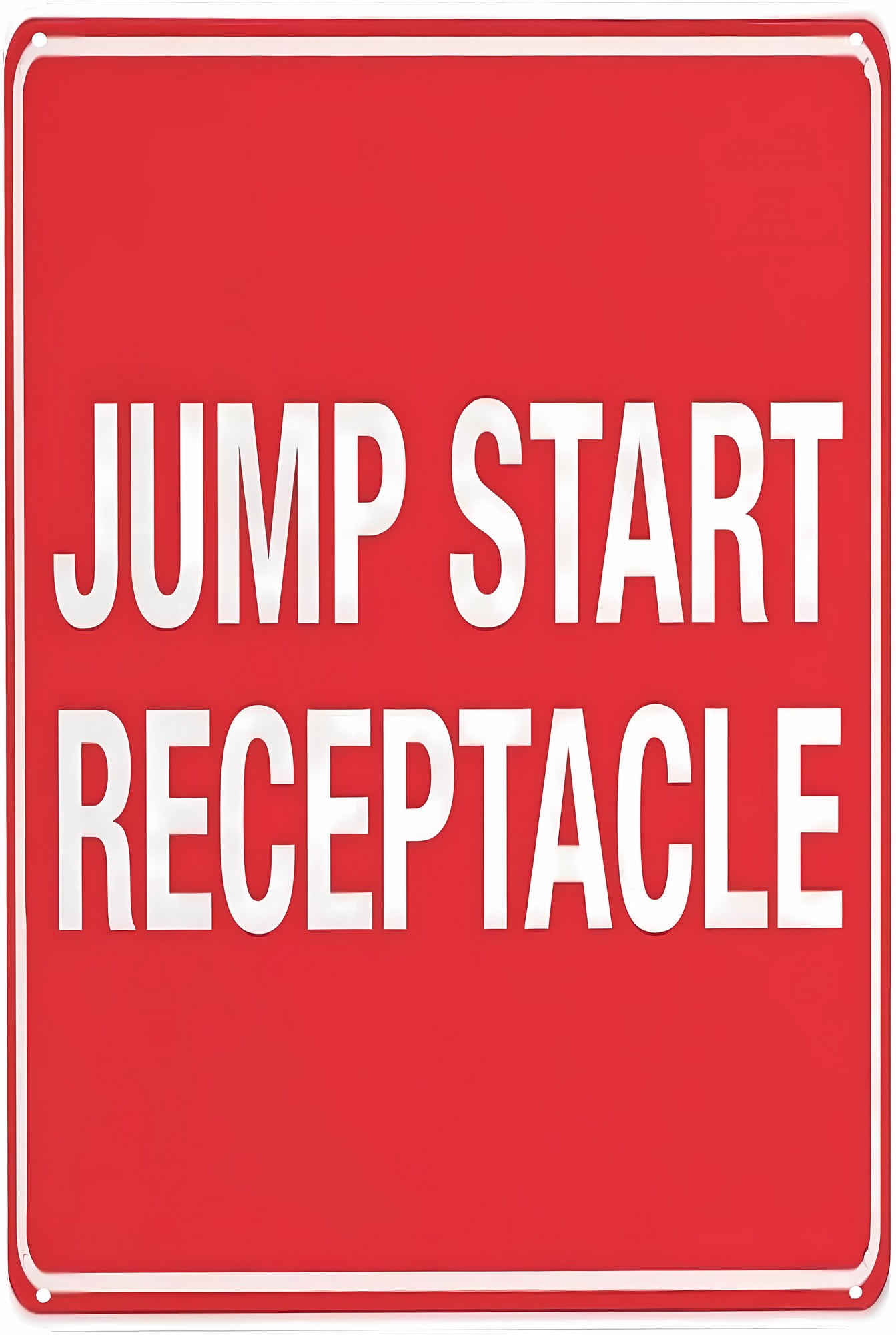 Jump Start Receptacle Sign - 8"x12" Vintage Metal Warning Sign, Auto ...