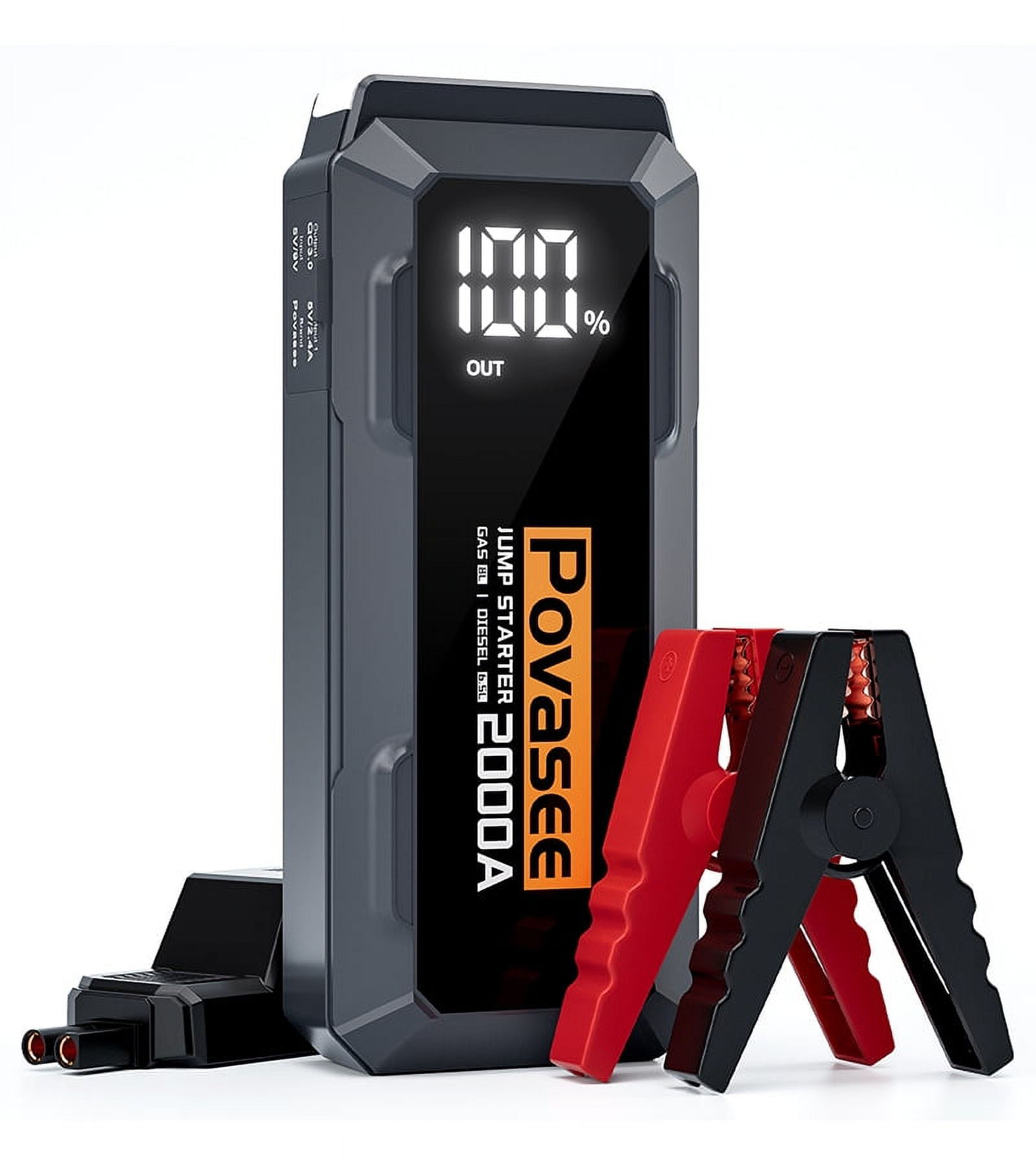 Jump Starter 2000A Peak Battery Jumper Starter Portable, 12V Car ...