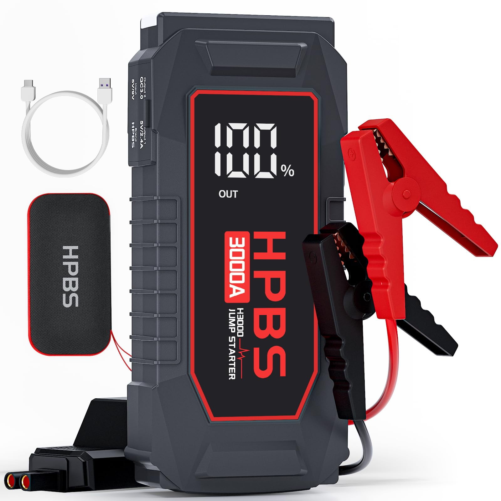 Jump Starter - 3000A Car Jump Starter for Up to 10L Gas and 8L Diesel ...