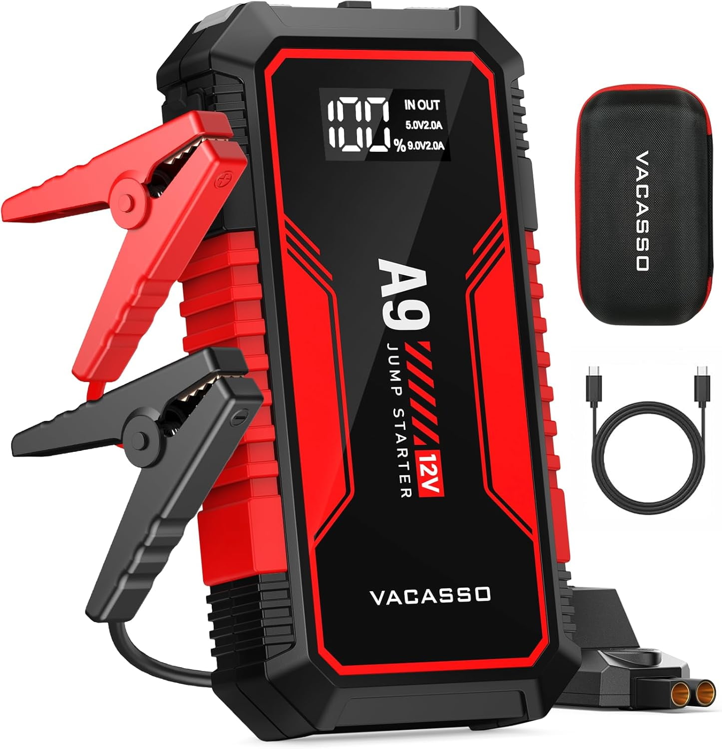 Jump Starter 4000A, A9 Battery Jumper Starter Portable (7L Gas/4L ...