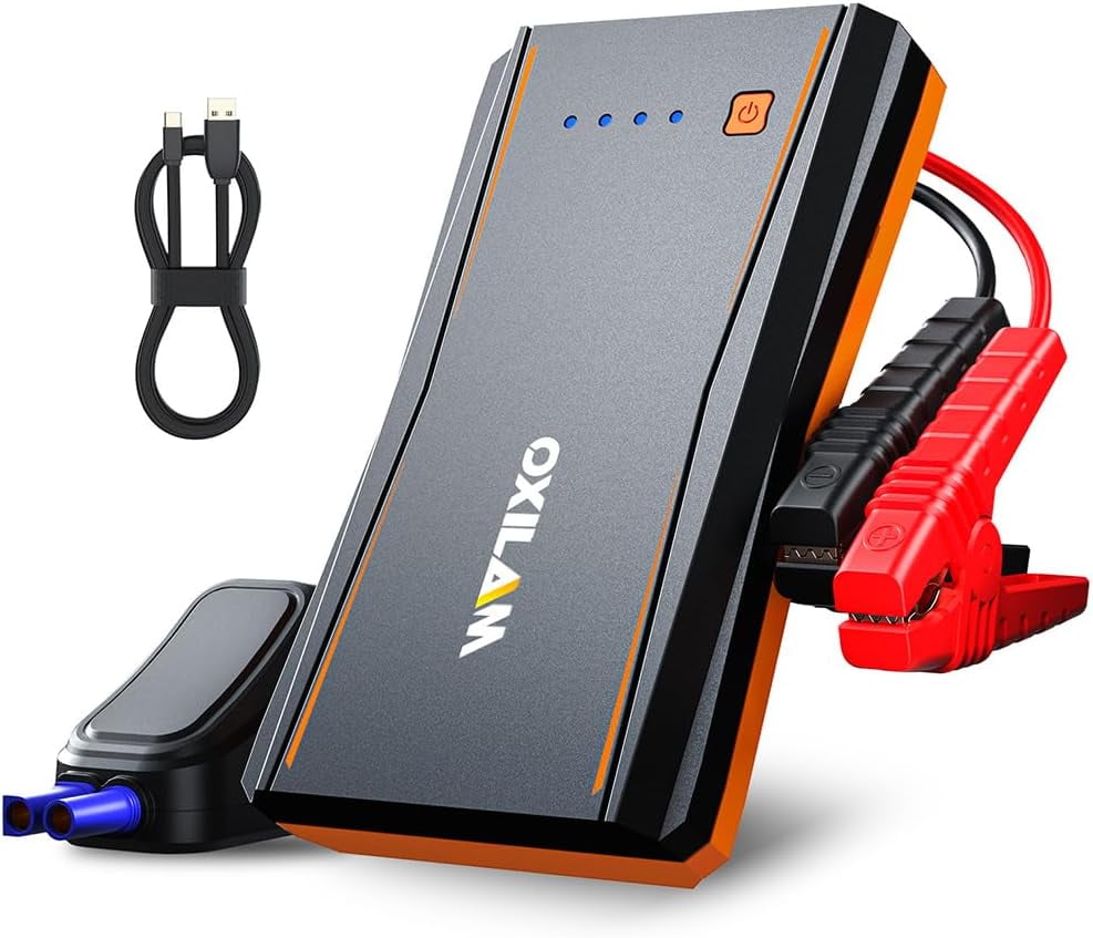 Jump Starter, 4000A Peak Car Battery Jumper Starter Portable, Up to 10L ...