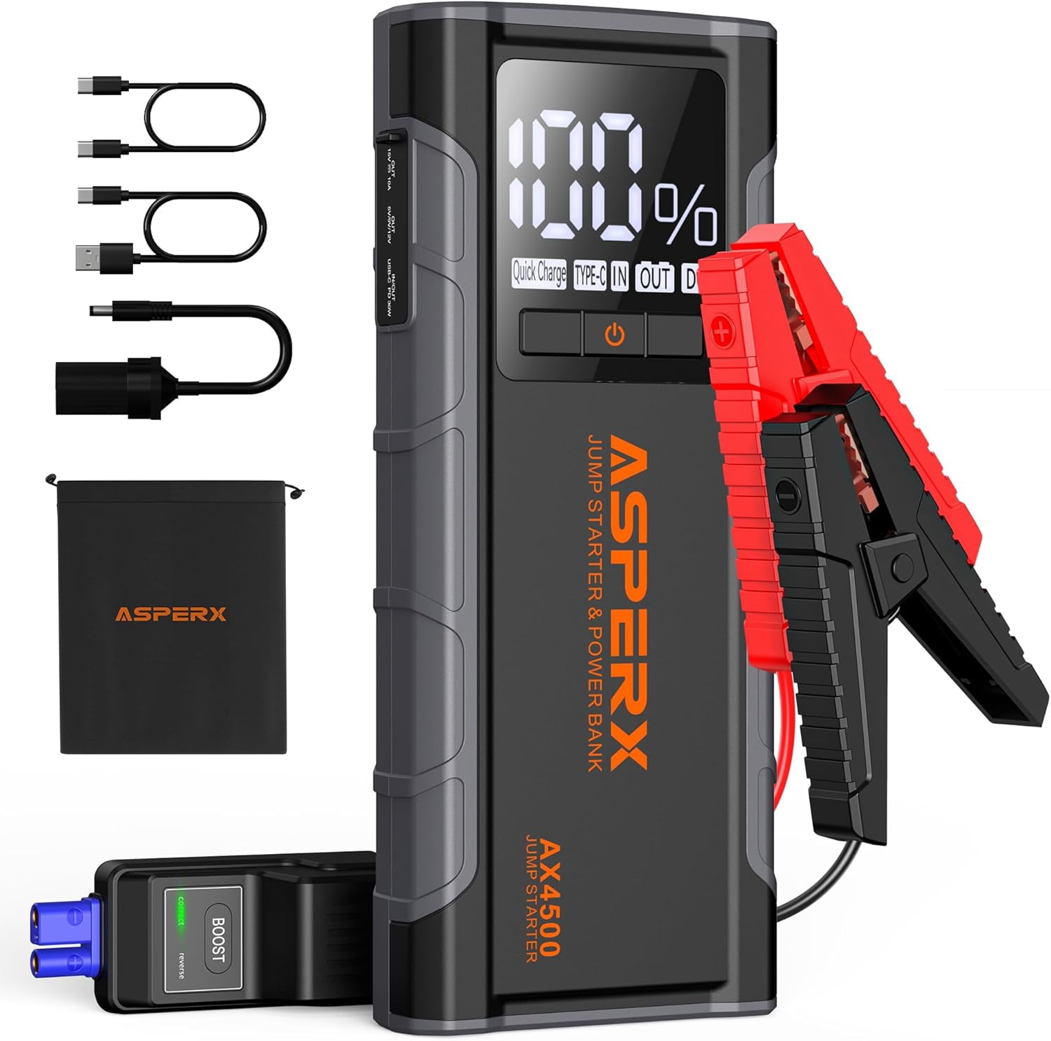 Jump Starter, 4500A Peak Car Jump Starter for Up to All Gas and 10.0L ...