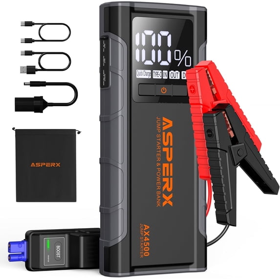 Jump Starter, 4500A Peak Car Jump Starter for Up to All Gas and 10.0L ...