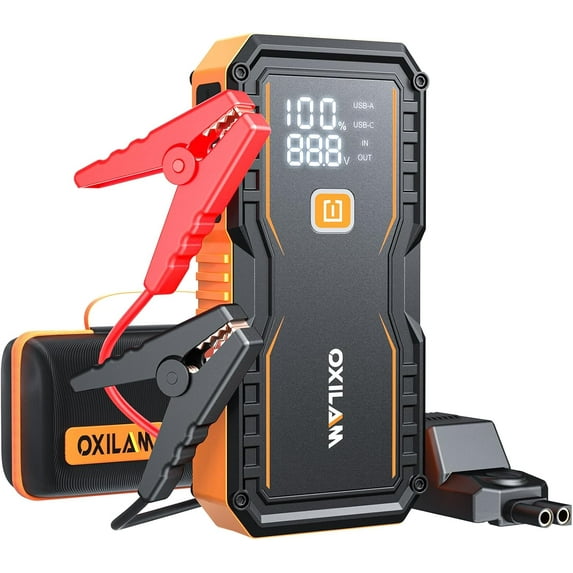 Jump Starter 6000A for All Gas/12L Diesel, Car Battery Jumper Portable ...