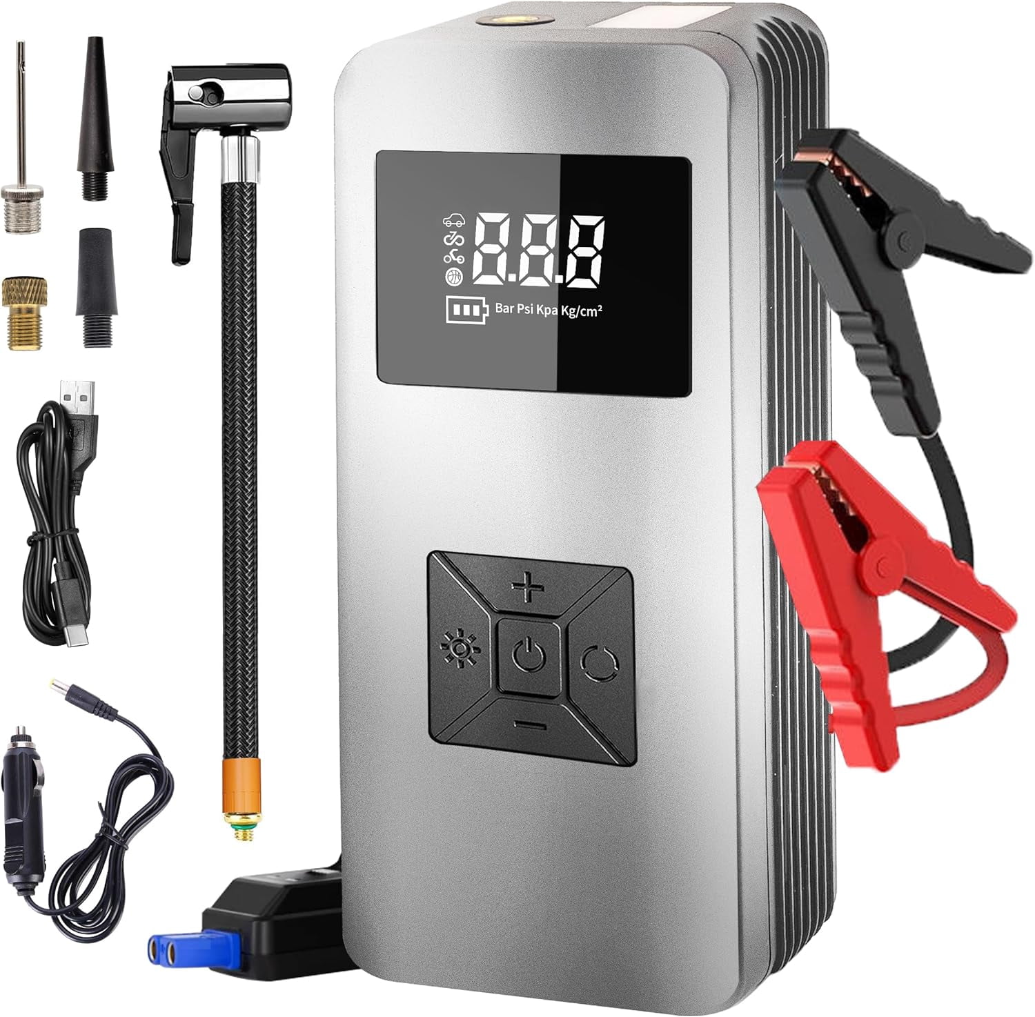 Jump Starter with Air Compressor, 12V 8000A Car Automotive Battery Jump ...