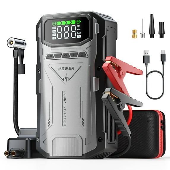 Jump Starter with Air Compressor, 4000A Jump Box Car Battery Charger ...