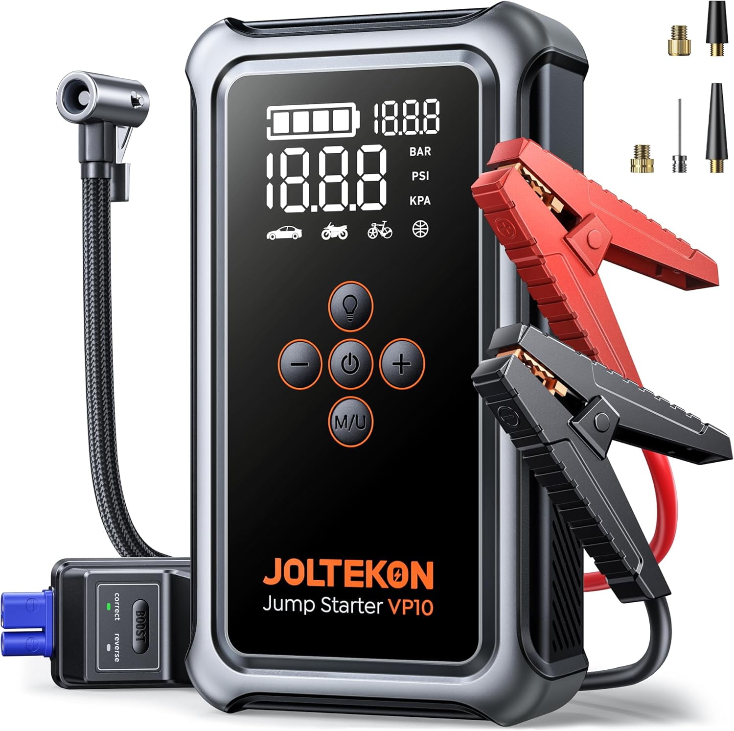 Jump Starter with Air Compressor, 5000A Portable Car Battery Jumper ...