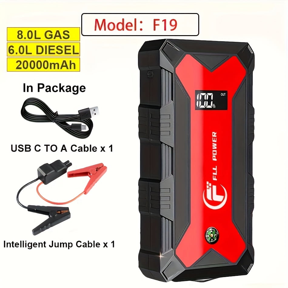 Jump Starter Power Pack, 3000A Car Battery Booster 12V Portable Car ...