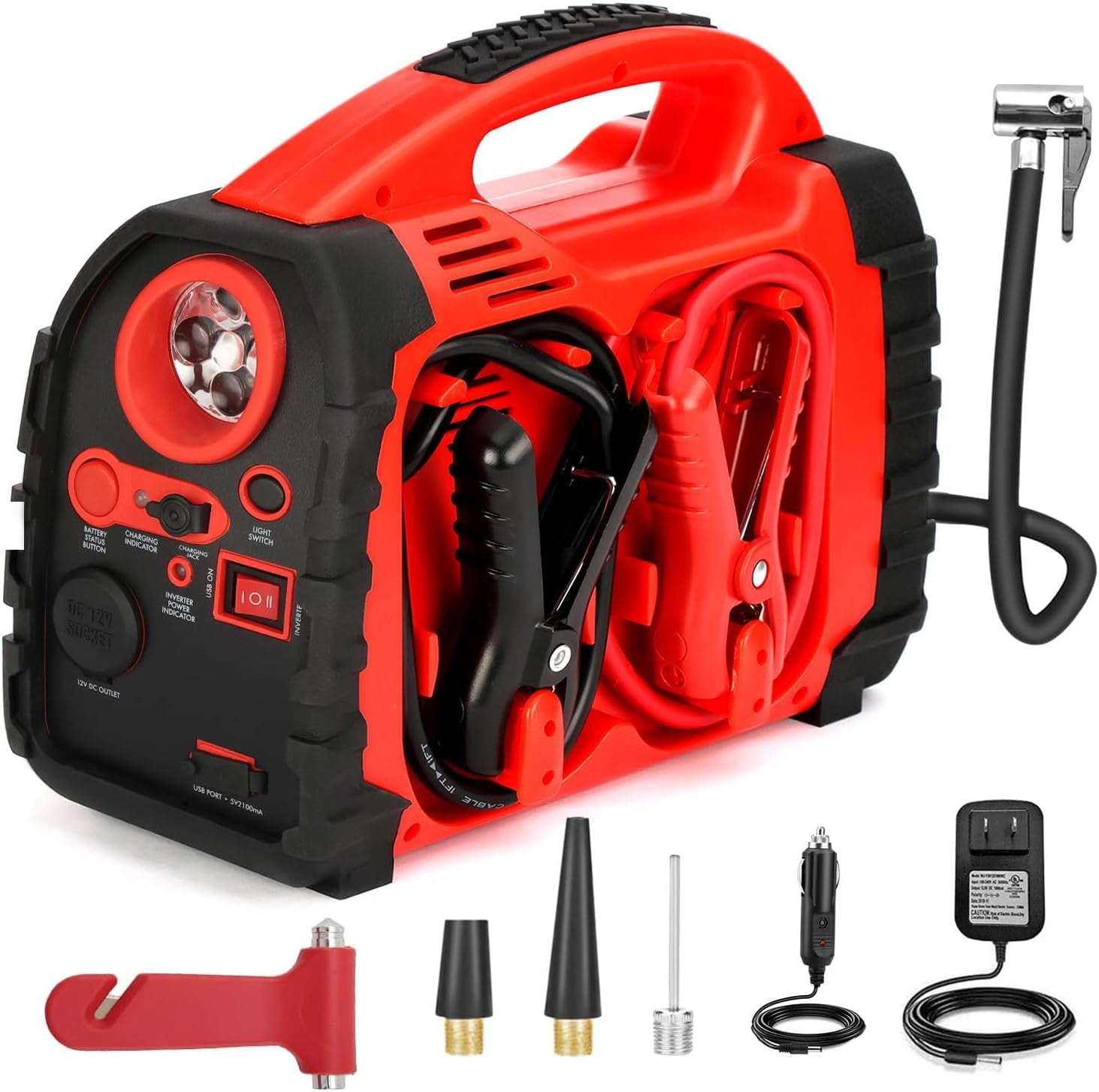 Jump Starter, acetek 1000Amp 12V Lead-Acid Battery Jump Starter with ...