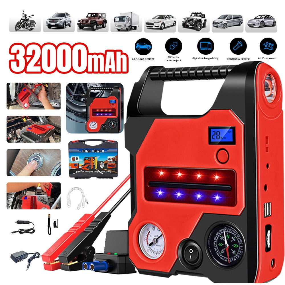 Jump Starter with Air Compressor,DFITO 150PSI 1200A Peak 32000mah ...