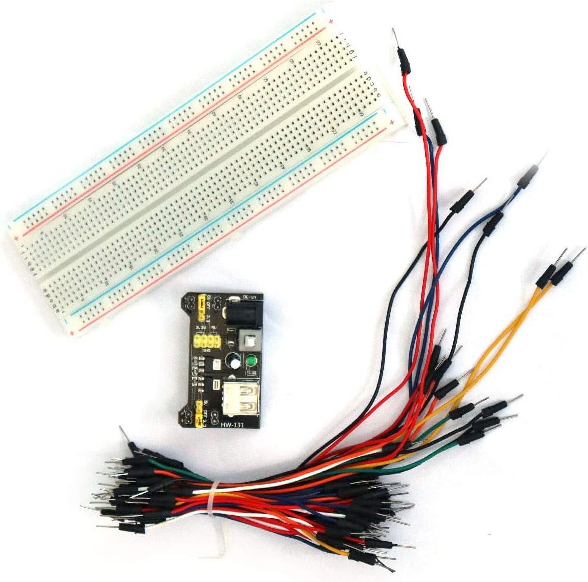 Jump Wires 65pcs, Solderless Breadboard 830 Tie-Points, Electronic ...