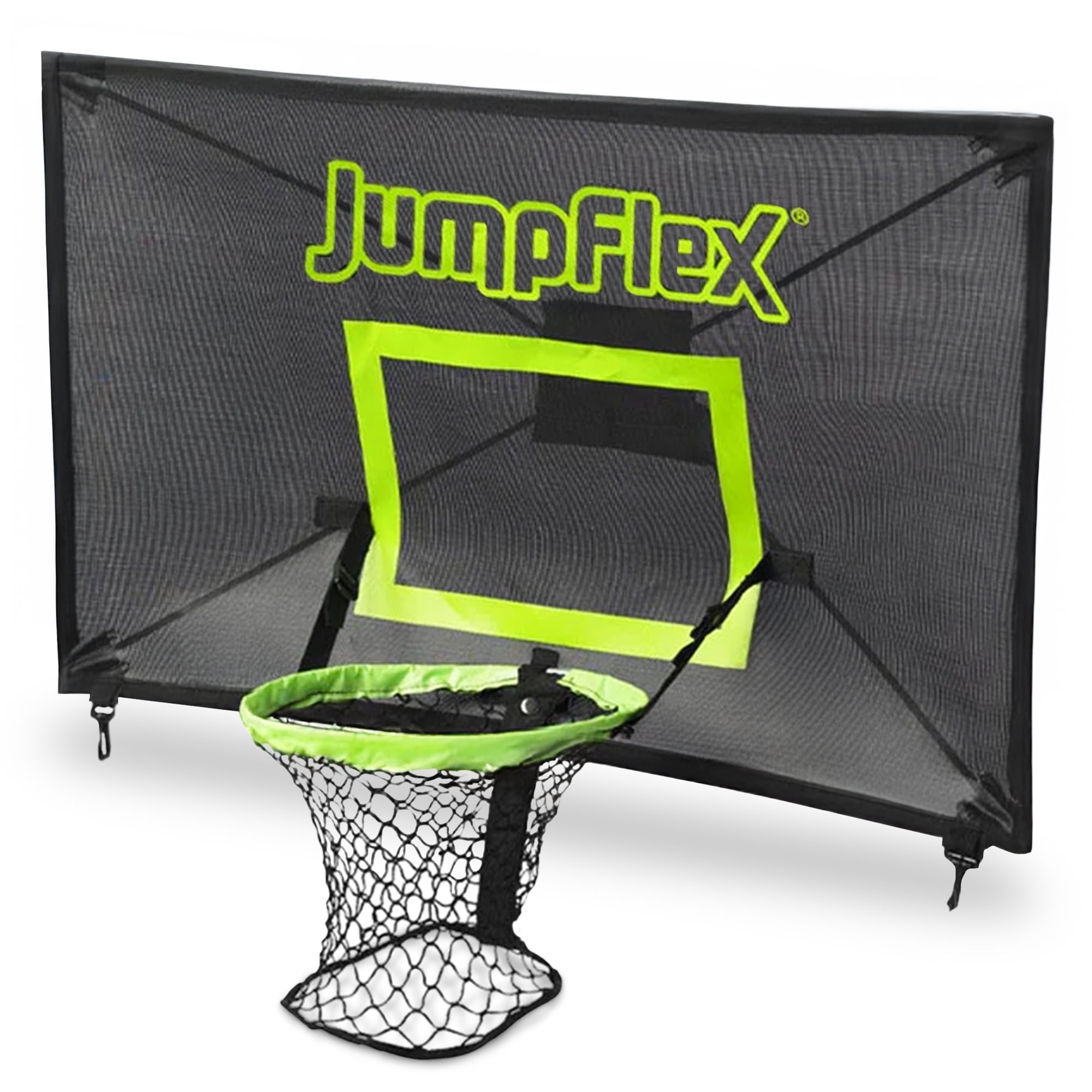 JumpFlex PROJAM Hero Trampoline Basketball Hoop and Net Attachment with ...
