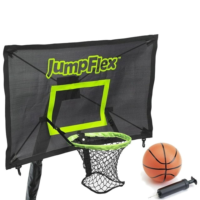 JumpFlex PROJAM Hero Trampoline Basketball Hoop and Net Attachment with ...