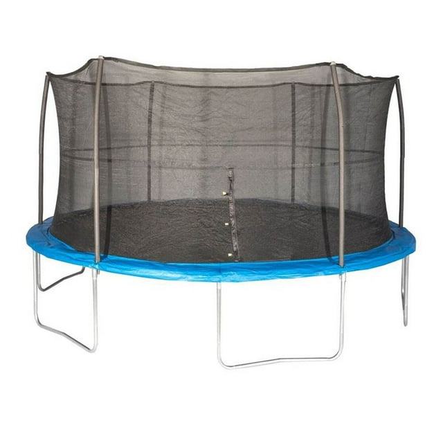 JumpKing 15 Foot Outdoor Trampoline with Safety Net Enclosure Kit, Blue ...