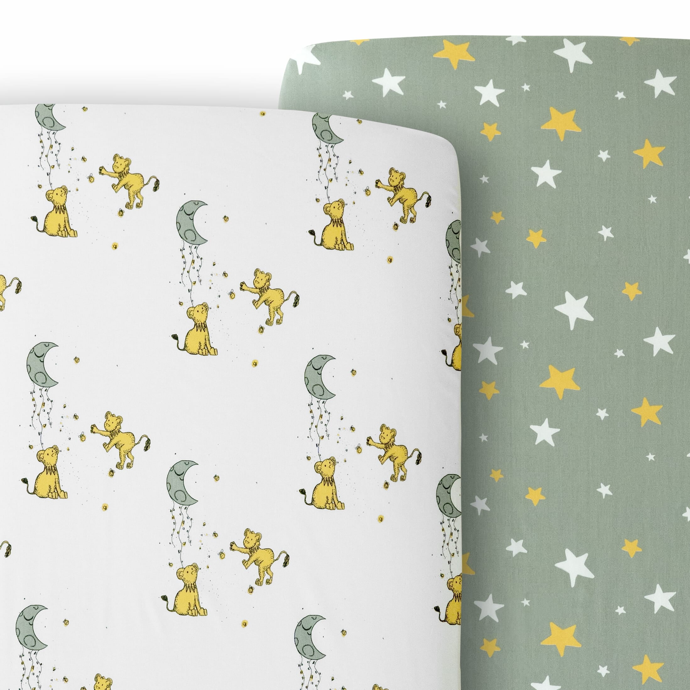 JumpOff Jo - Set of 2, 100% Cotton Fitted Crib Sheets, 28x52 in ...