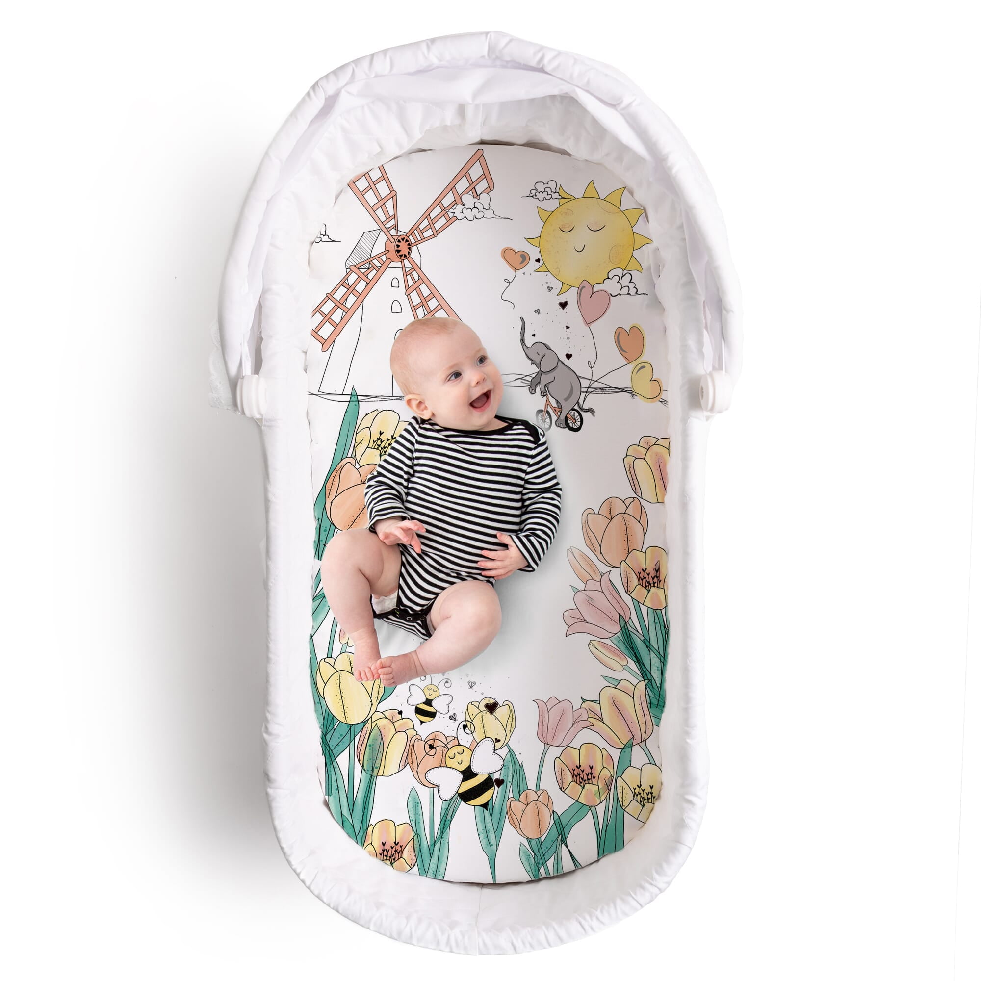 JumpOff Jo Tulip Fields Design Bassinet Sheet - Walmart.com