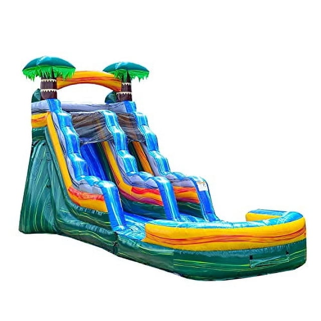 JumpOrange Cali Palms Commercial Inflatable Bounce House with Water ...
