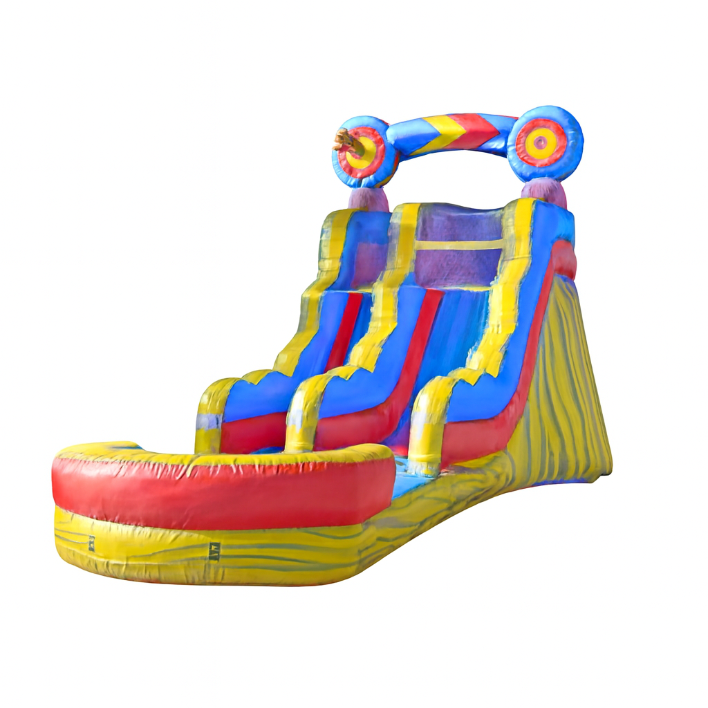 JumpOrange Target 15' ft Commercial Inflatable Water Slide with Splash ...