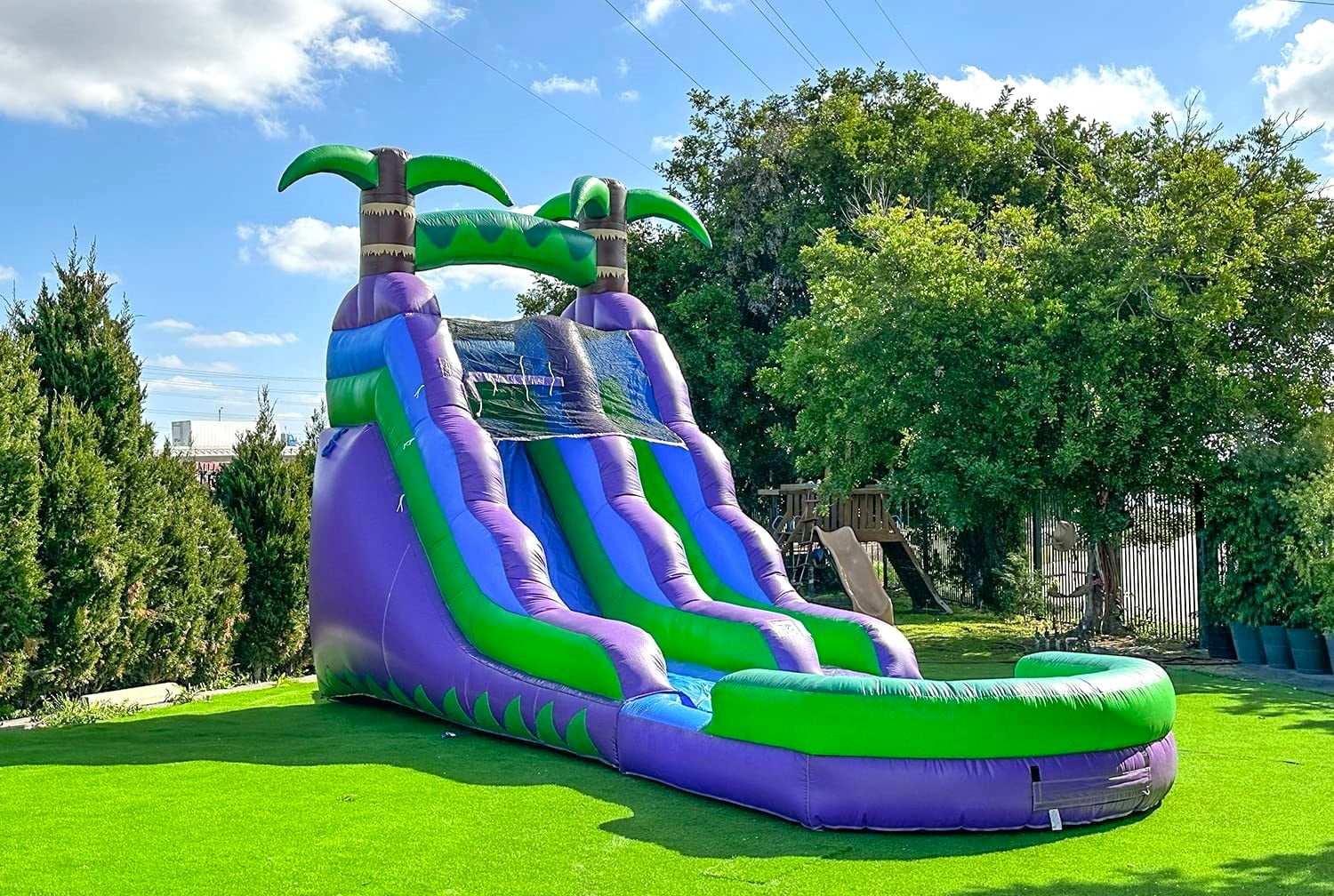 JumpOrange Tropical Commercial Grade Water Slide Inflatable with Pool ...