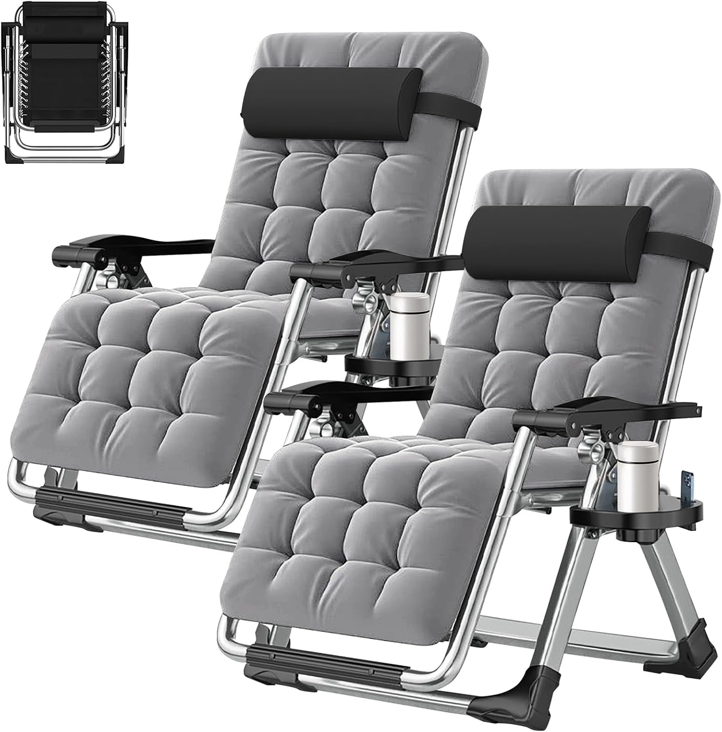 Jumpeak 2 Pack Zero Gravity Chair, Outdoor Lounge Chairs Sun Loungers ...