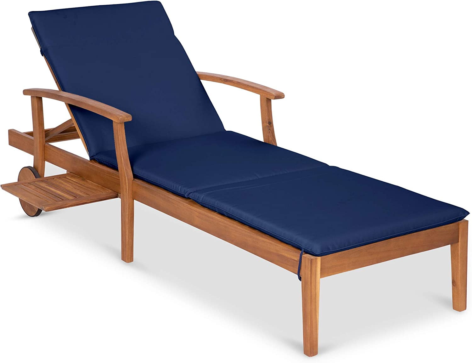 Jumpeak 79x26in Acacia Wood Chaise Lounge Chair Recliner, Outdoor ...