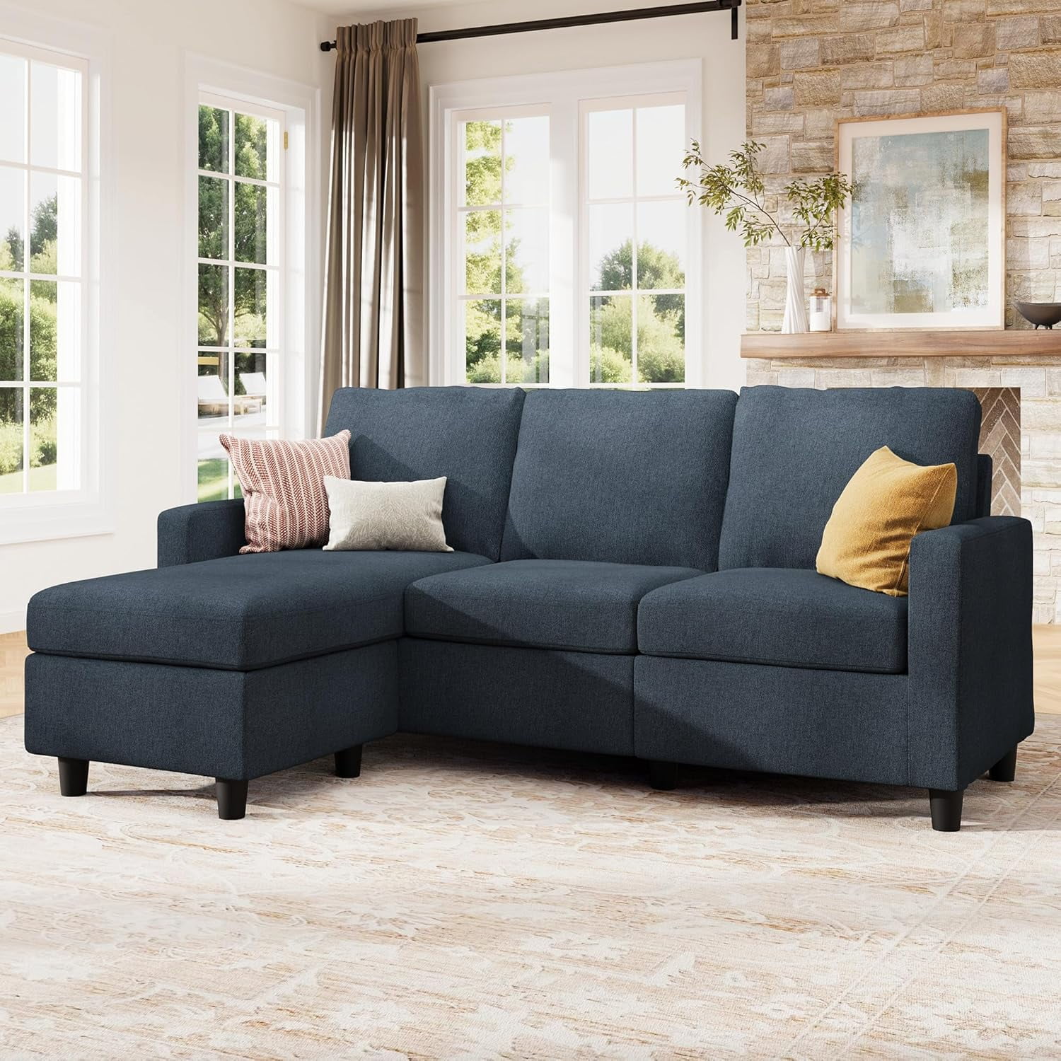 Jumpeak Convertible Sectional Sofa, L Shaped Couch with Reversible ...